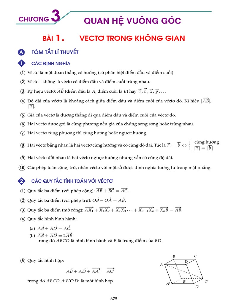 FILE 20210609 132231 Huong Dan Giai Cac Dang Toan Vecto Trong Khong Gian Quan He Vuong Goc | PDF