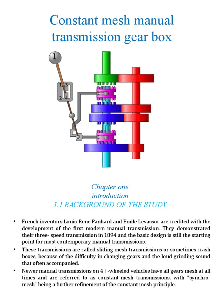 Constant Mesh Manual Transmission Gear Box | PDF | Manual Transmission ...