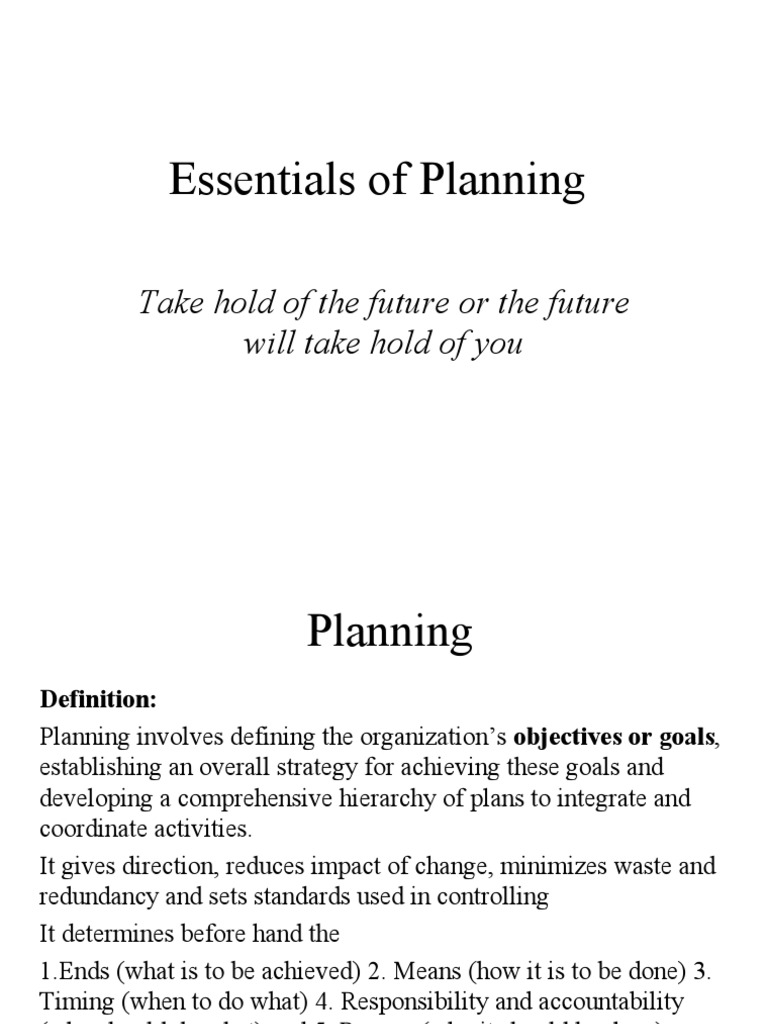 L4 Planning | PDF | Strategic Management | Goal