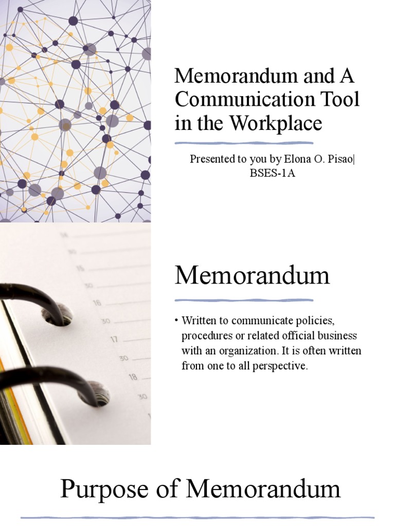 Memorandum and A Communication Tool in Workplace | PDF | Memorandum ...