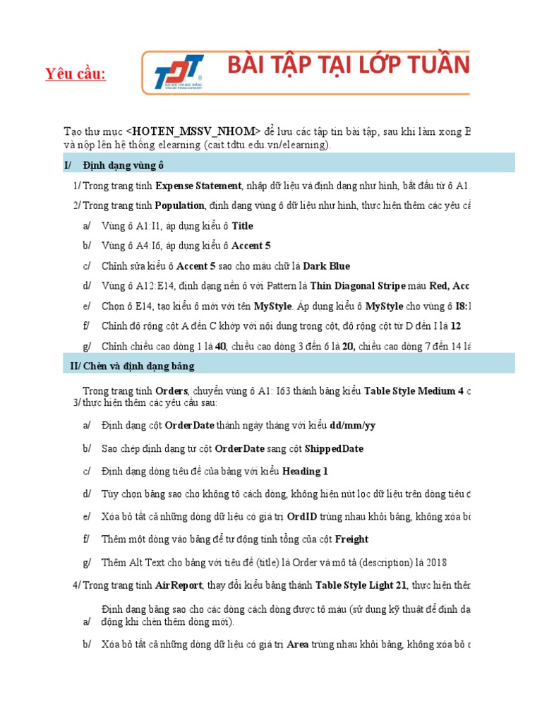 CLC BTTL Excel Tuan5 | PDF