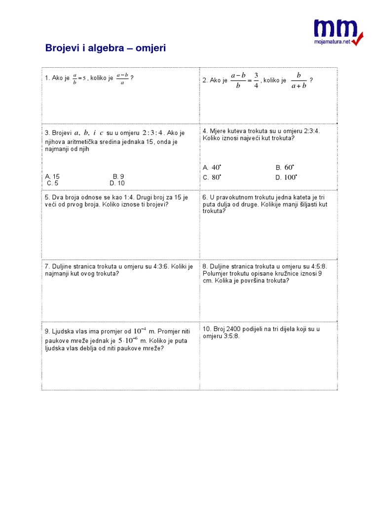 Omjeri | PDF