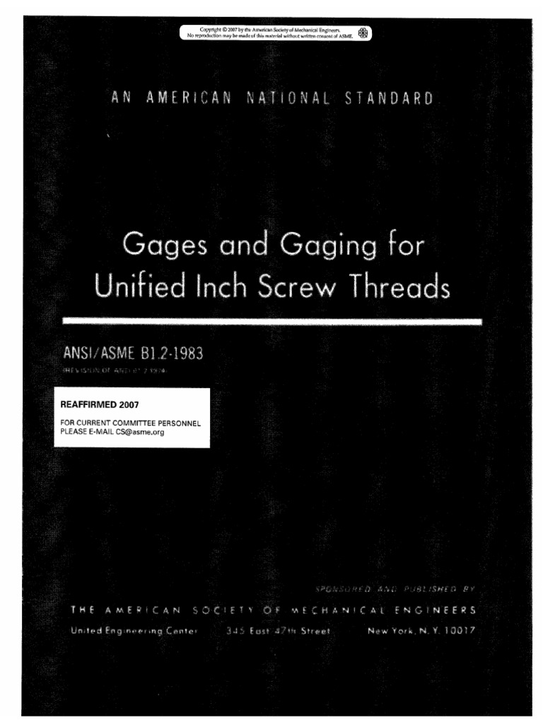 Asme - B1 - 2 - 1983 - R2007 1 | PDF