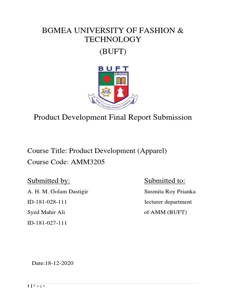 Apparel Product Development Report | PDF | Softlines (Retail) | Textiles