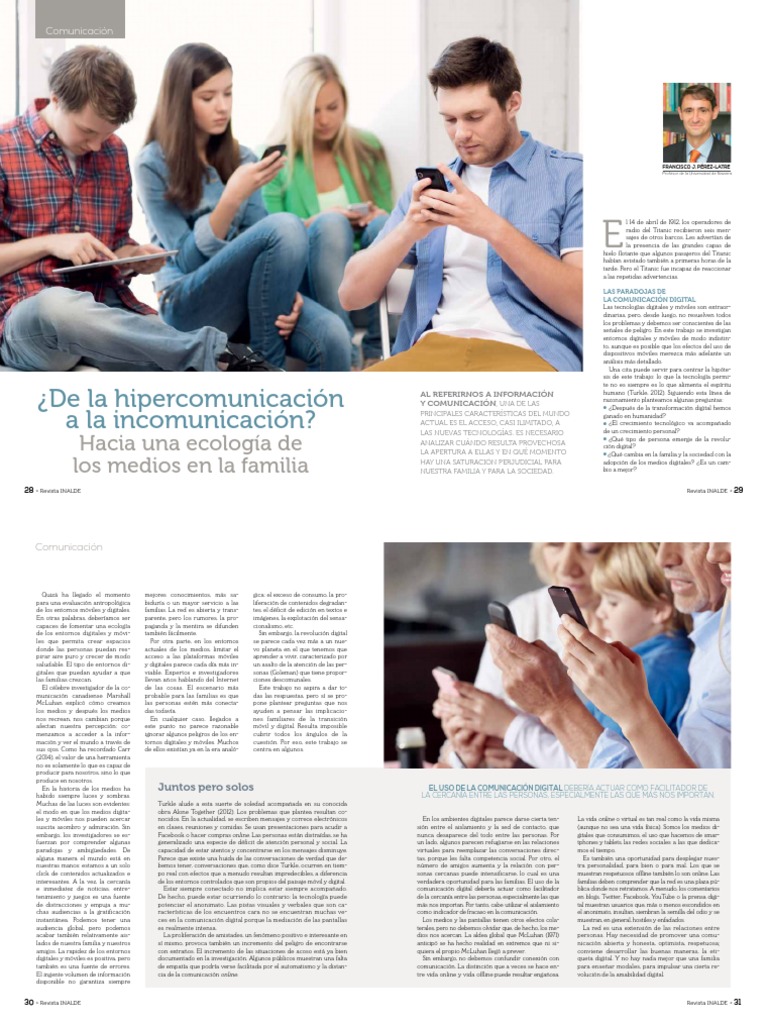 De La Hipercomunicacion ALa Incomunicacion | PDF | Información | Dieta