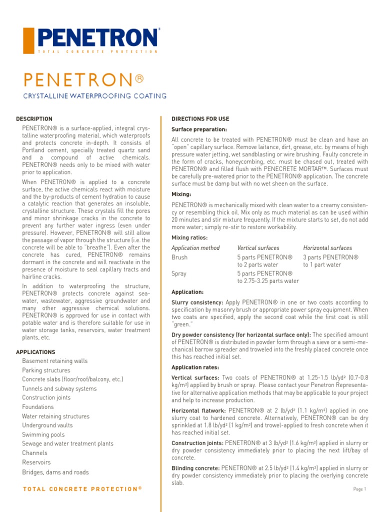 Penetron PDS H06 | PDF