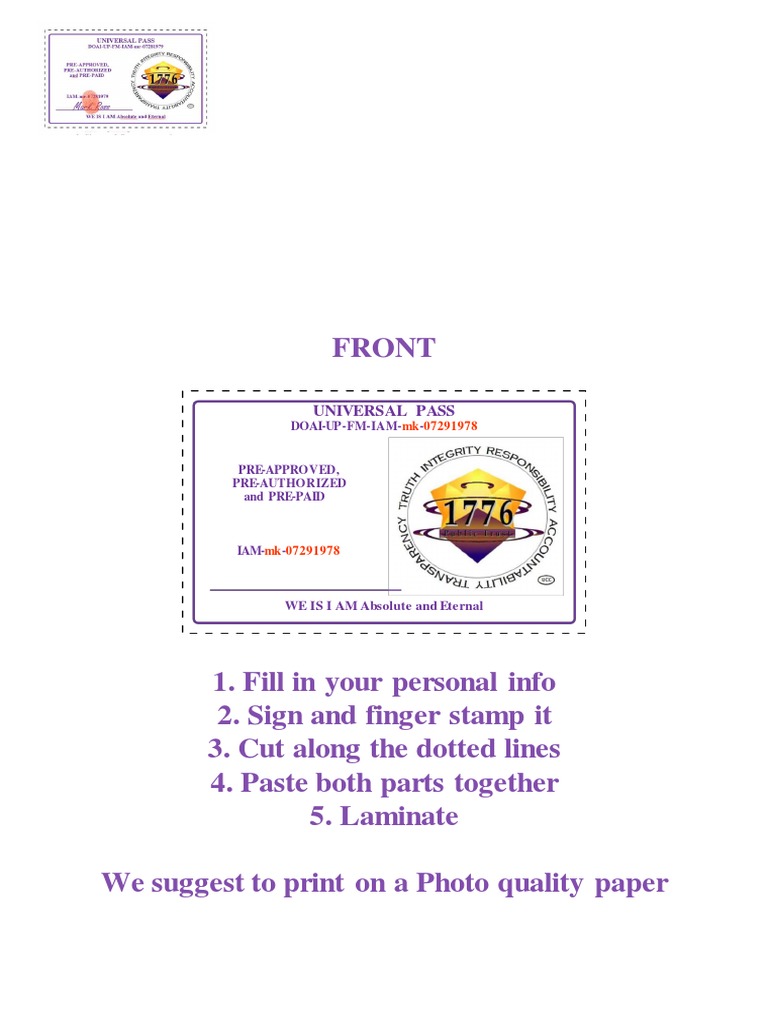 Universal Pass Instructions Guide | PDF