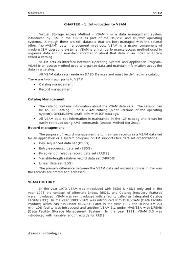 VSAM Handout | PDF | Computer Architecture | Computer Programming