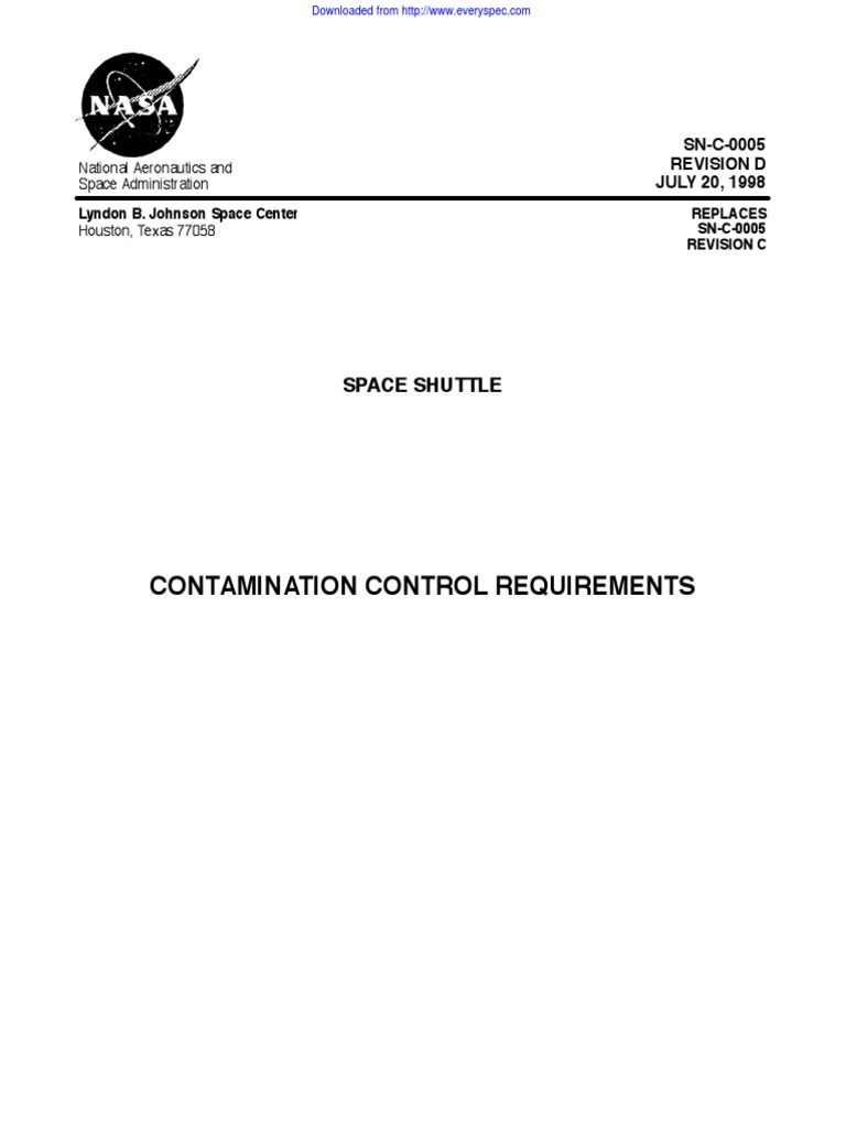 Contamination Control Requirements: Space Shuttle | PDF | Ultraviolet ...