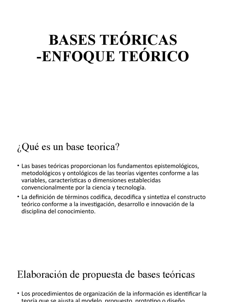 Bases Teoricas | PDF