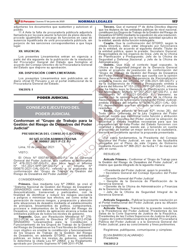Aprueban La Directiva N 002 2021 Ce PJ Denominada Prevenci Resolucion ... Aprueban La Directiva N 002 2021 Ce PJ Denominada Prevenci Resolucion ...