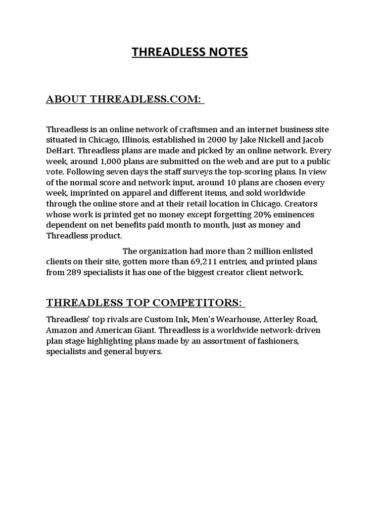 THREADLESS | PDF | Business | Economies