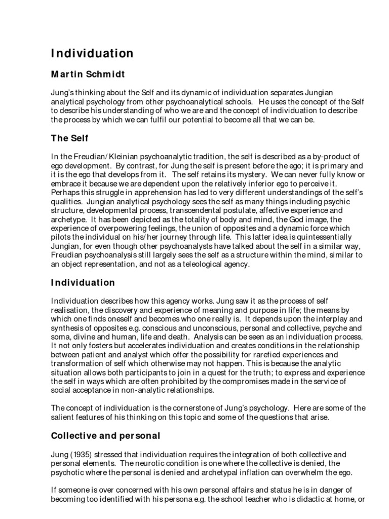 Individuation | PDF | Analytical Psychology | Self