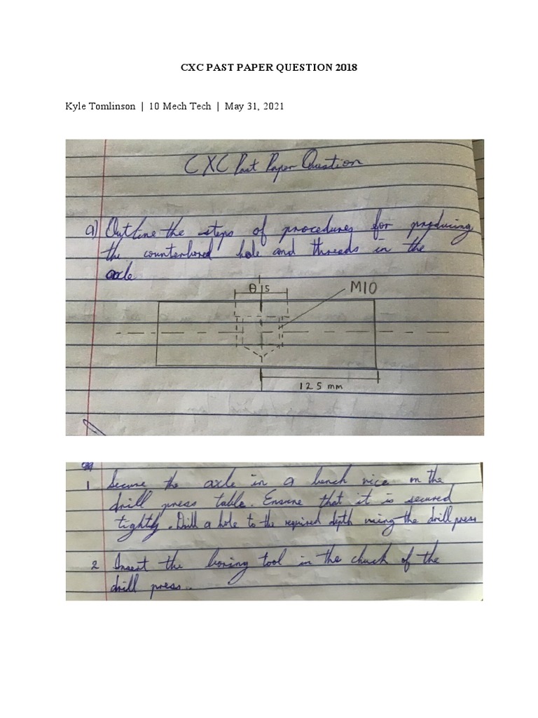 CXC Past Paper Question 2018 | PDF
