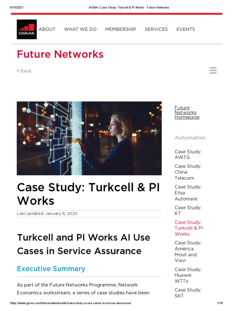 GSMA - Case Study - Turkcell & PI Works - Future Networks | PDF | Automation | Forecasting