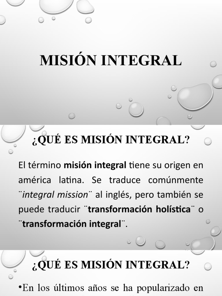 Clase 1 Mision Integral | PDF | Religión y espiritualidad