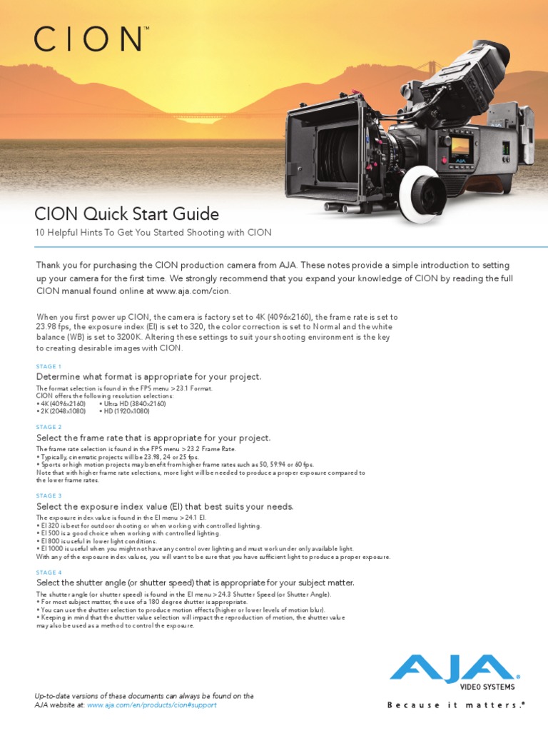 CION Quick Start Guide: 10 Helpful Hints To Get You Started Shooting ...
