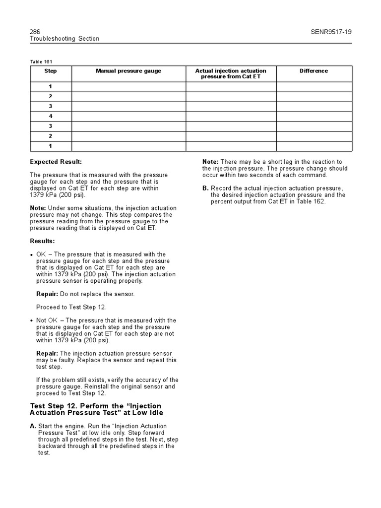 c7 Acert Injection Test | PDF | Pressure Measurement | Pressure