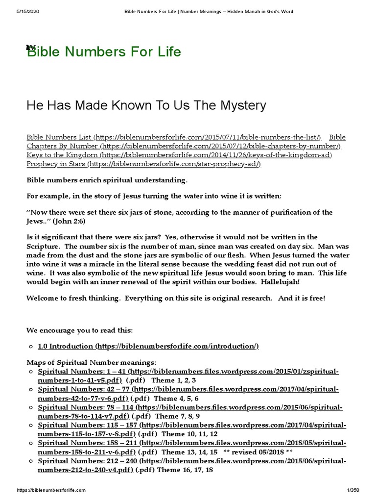 Biblical Numbers and Their Meanings | PDF | Planets In Astrology | Jesus