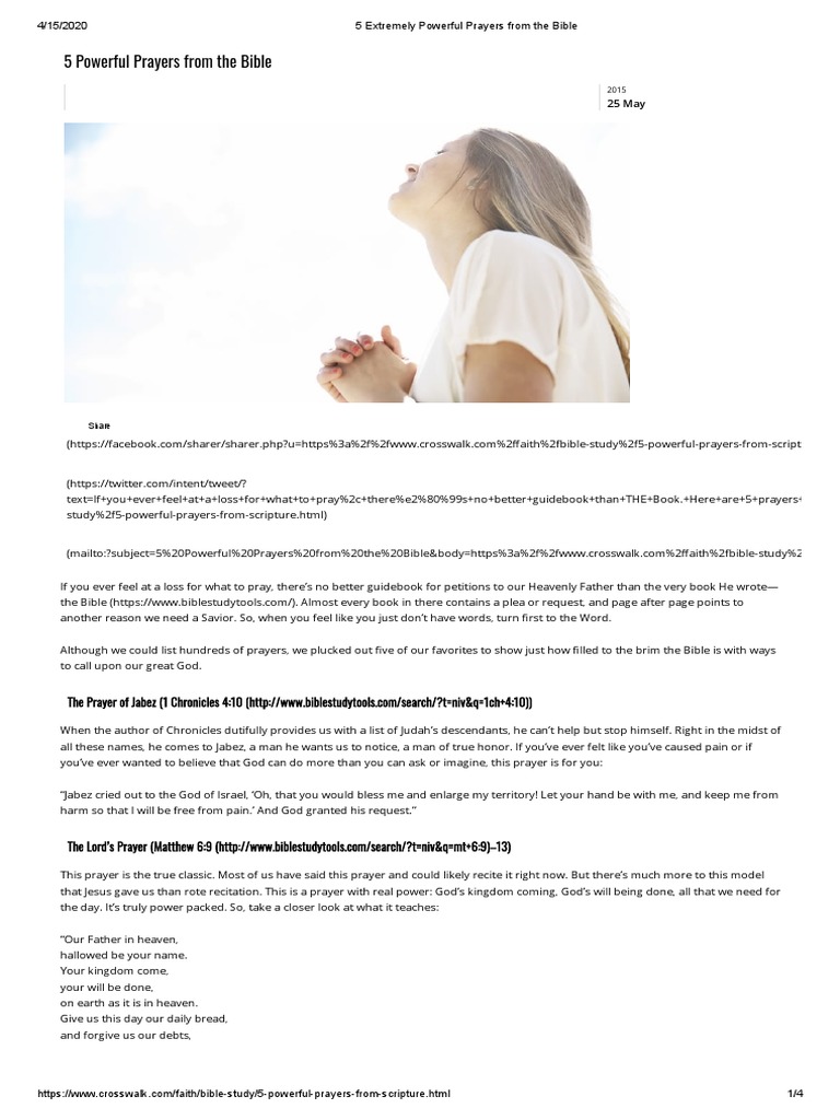 5 Extremely Powerful Prayers From The Bible | PDF | Jonah | Prayer