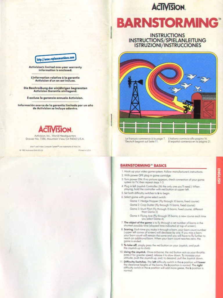 BARNSTORMING - InSTRUCTIONS (1982) (Activision) (2600) (En) | PDF