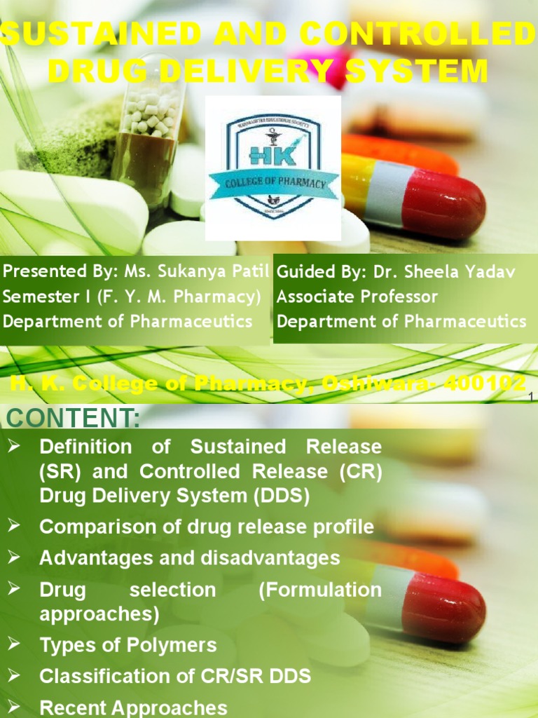 Sustained vs. Controlled Drug Delivery | PDF | Dose (Biochemistry ...