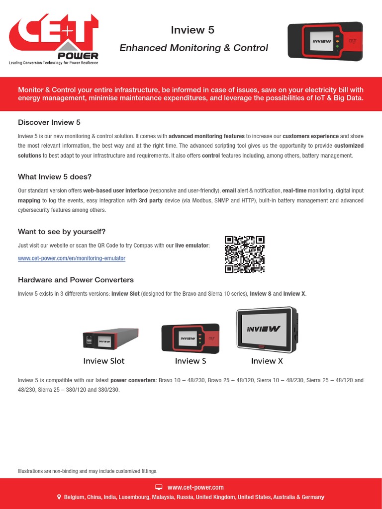 CET - Monitoring - Datasheet - Inview 5 - en - V1.1 | PDF | Touchscreen ...