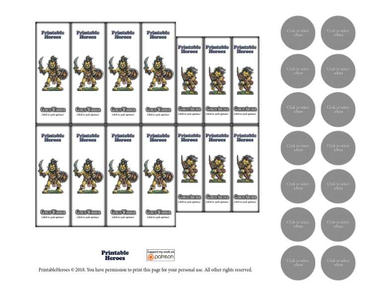PrintableHeroes - Goblins - Set 01 - Free | PDF