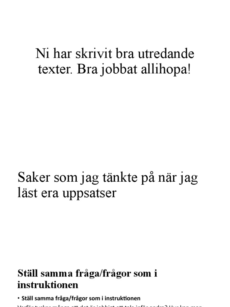 Utredande Text Tips! | PDF