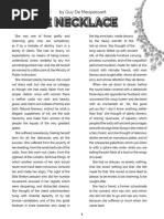The Necklace: A Maupassant Analysis | PDF | Guy De Maupassant | Usury