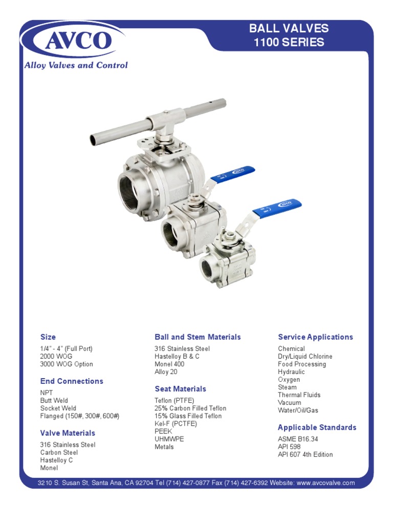 1100 Series CD0709 | PDF | Valve | Materials