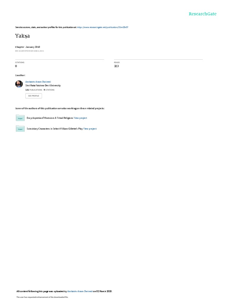 Yaksa | PDF | Hindu Literature | Hindu Mythology