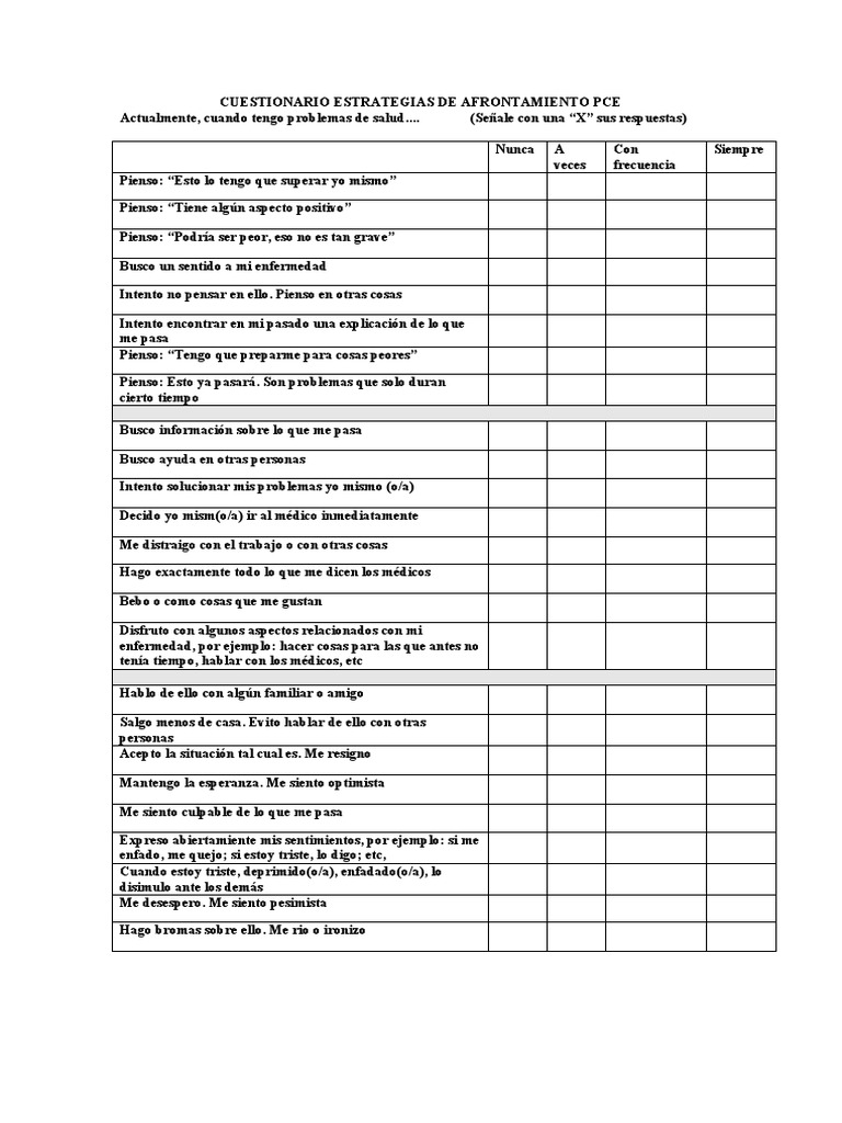 Estrategias de Afrontamiento en Salud | PDF | Relaciones personales ...