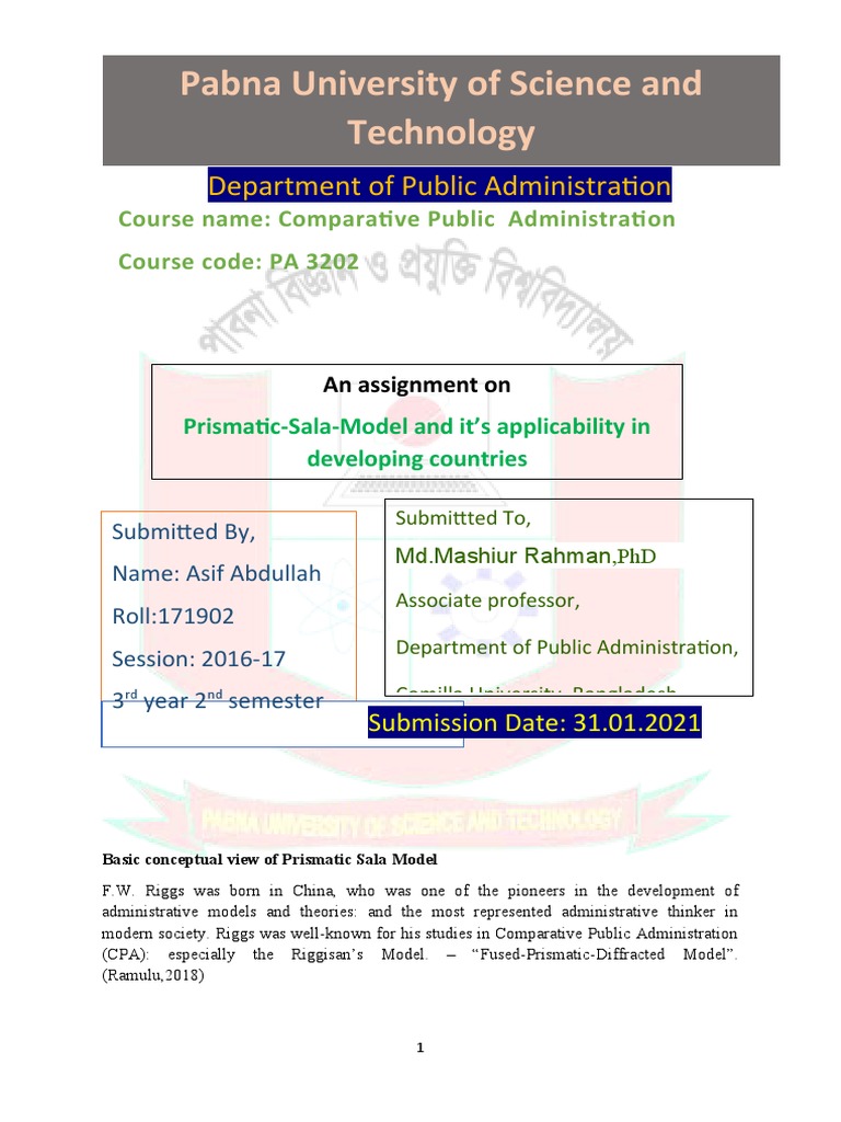 Prismatic Sala Model and Its Applicability in Developing Countries ...