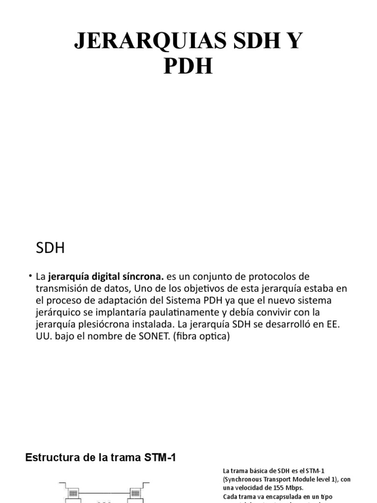 Comparativa entre jerarquías SDH y PDH | PDF | Ingeniería Informática ...