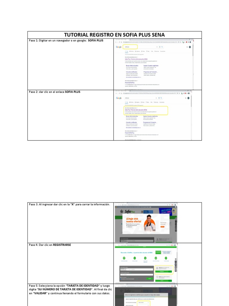 Tutorial Registro Sofia Plus Sena | PDF