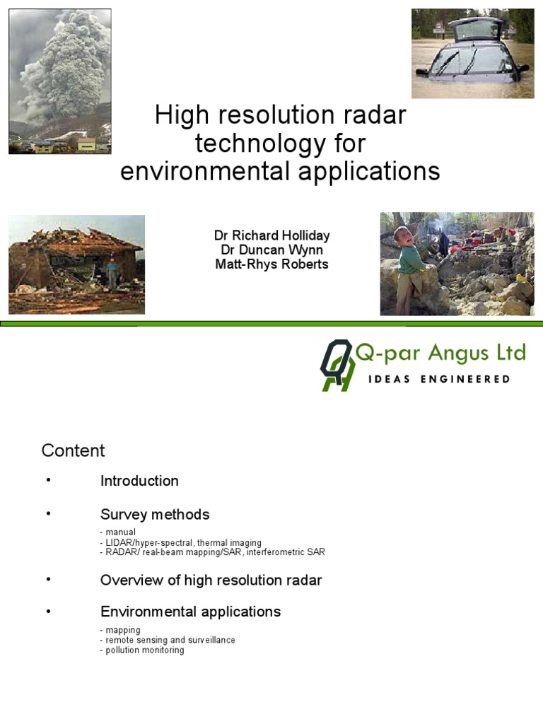 Environmental Radar Tech Insights | PDF | Radar | Lidar