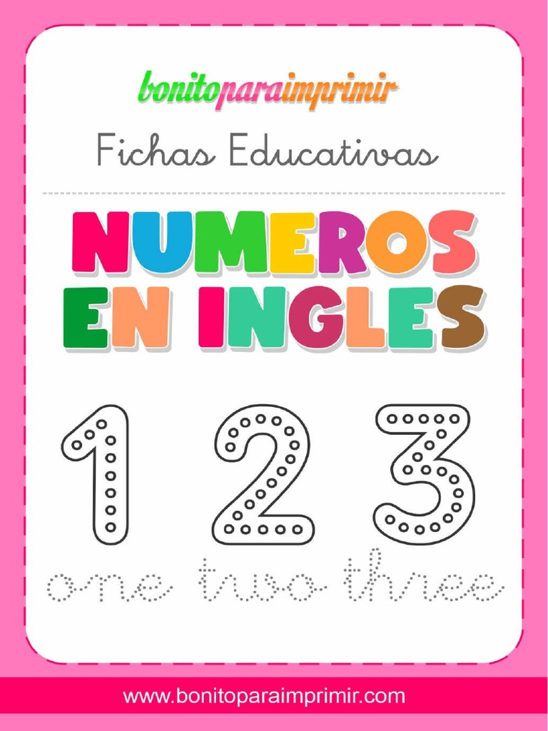 Fichas de Números en Inglés para Niños | PDF