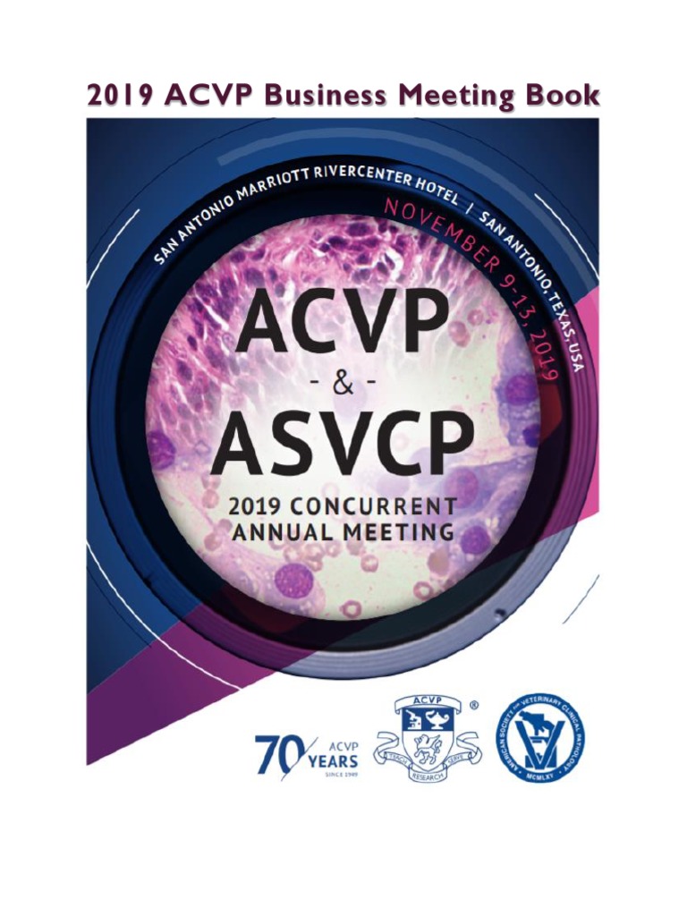 Acvp 2019 BMB 12022019 | PDF | Pathology | Veterinary Medicine