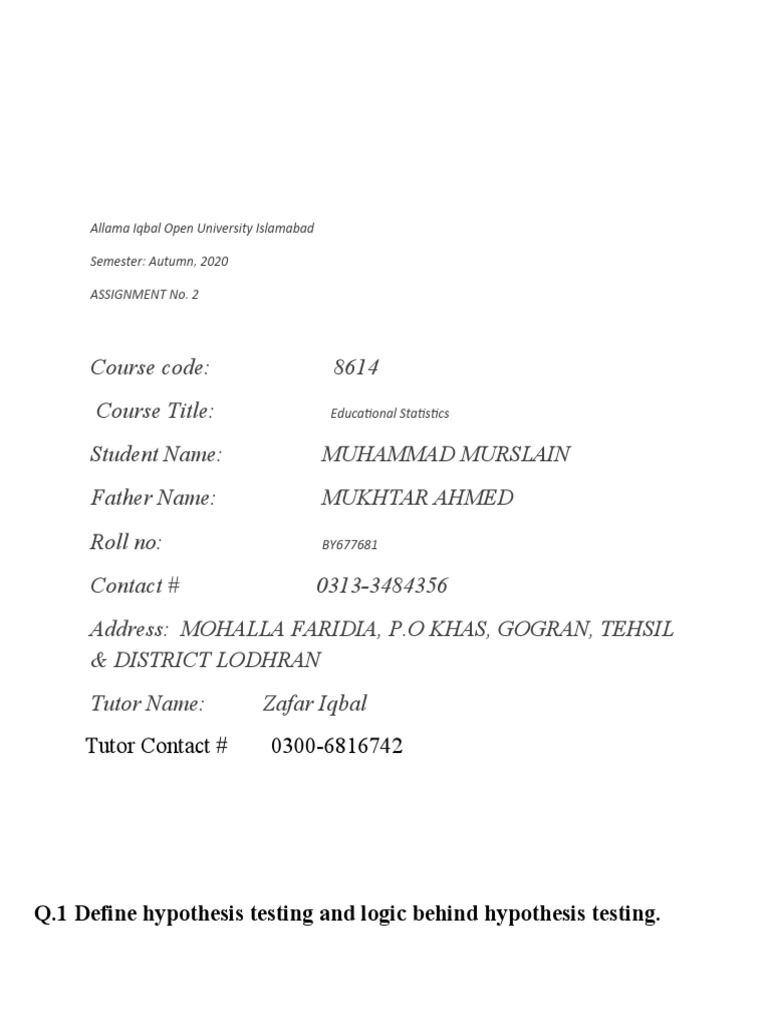 8614 Assignment 2 by M MURSLAIN BY677681 | PDF | Correlation And Dependence | Hypothesis
