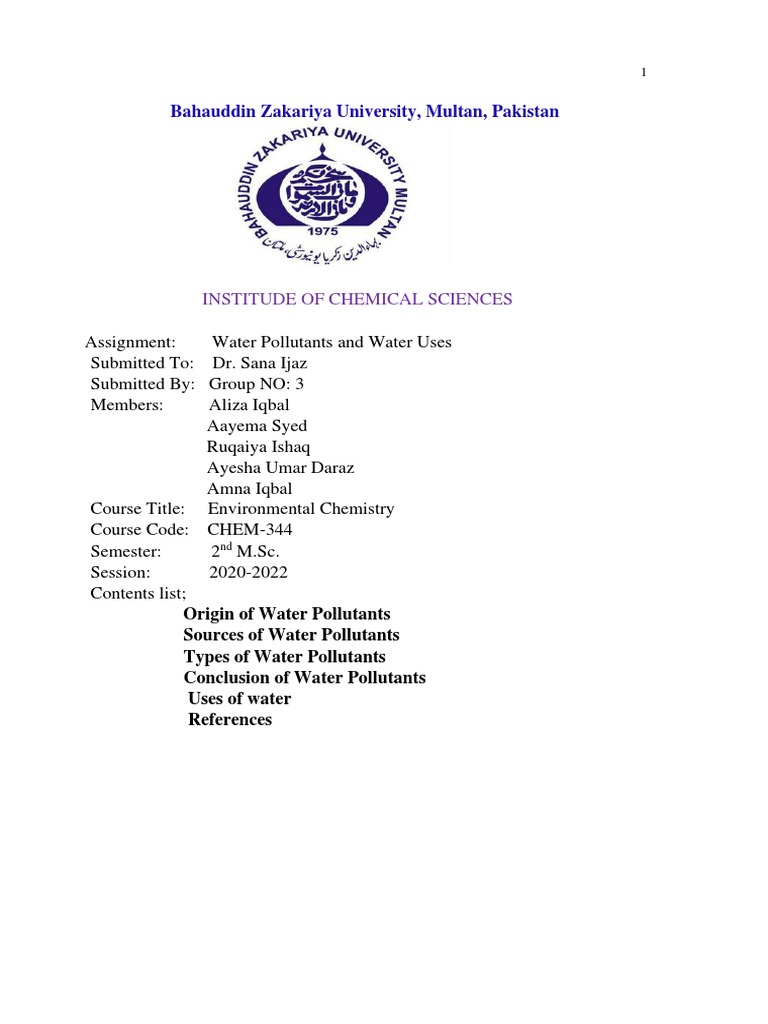 Assignment Water Pollution | Download Free PDF | Water Pollution ...