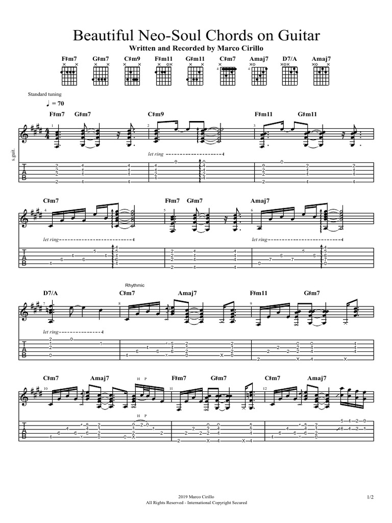 Beautiful Neo-Soul Chords On Guitar: Written and Recorded by Marco ...