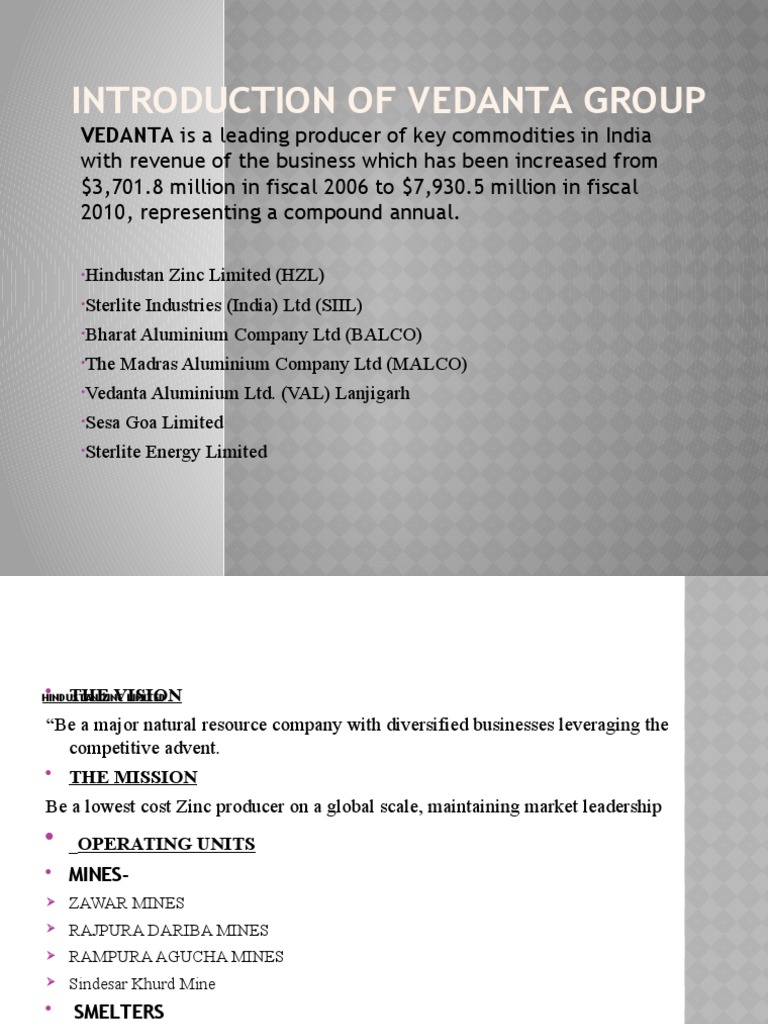 Overview of Vedanta Group's Growth | PDF | Working Capital | Inventory