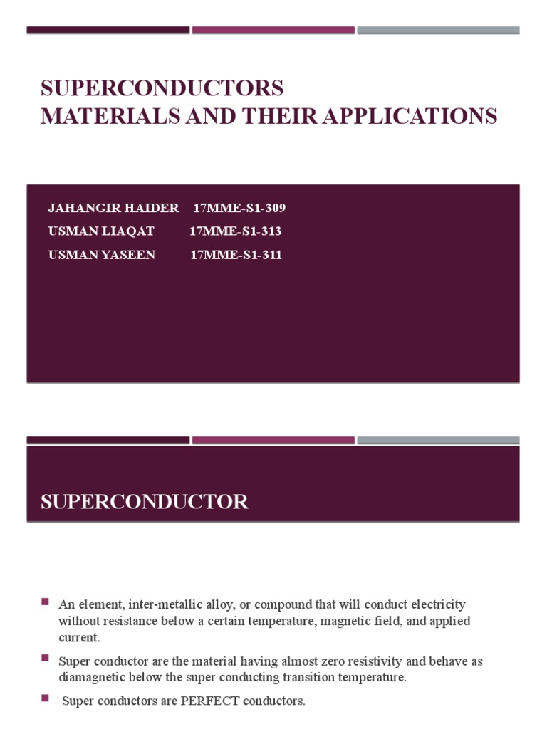 Superconductors Materials and Their Applications | PDF