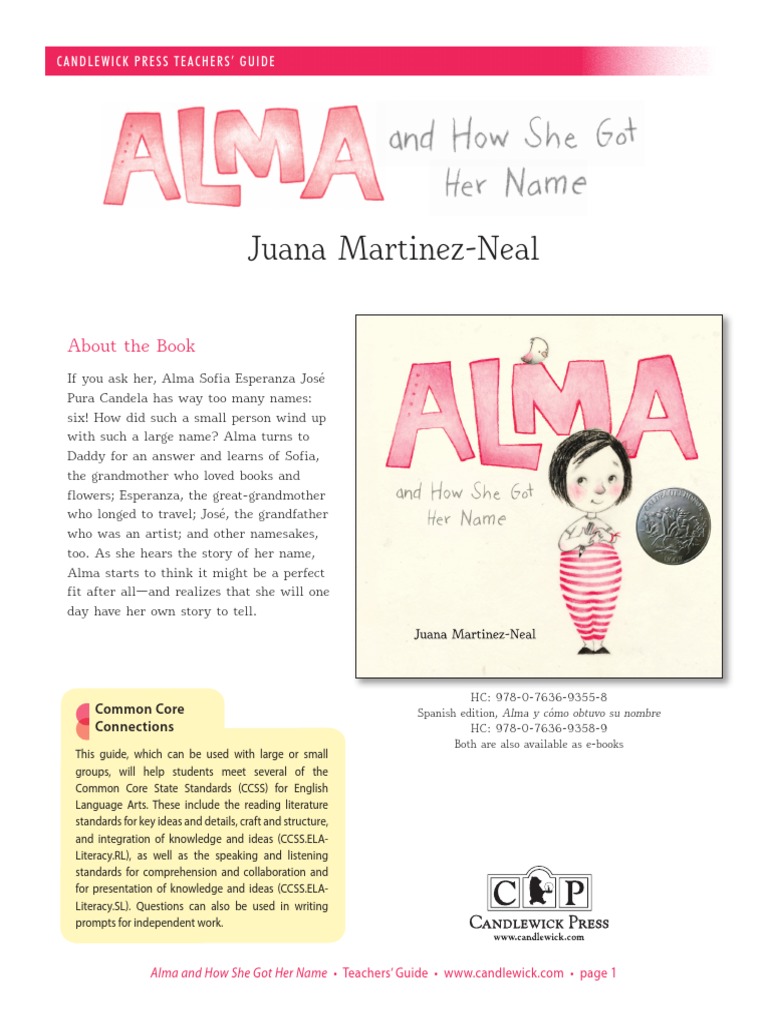 Alma and How She Got Her Name Teachers' Guide | PDF | Human ...