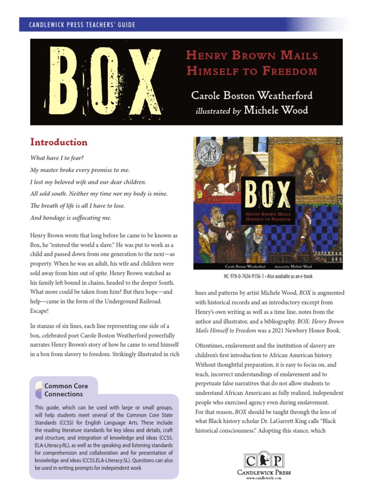 BOX: Henry Brown Mails Himself To Freedom Teachers Guide | PDF ...