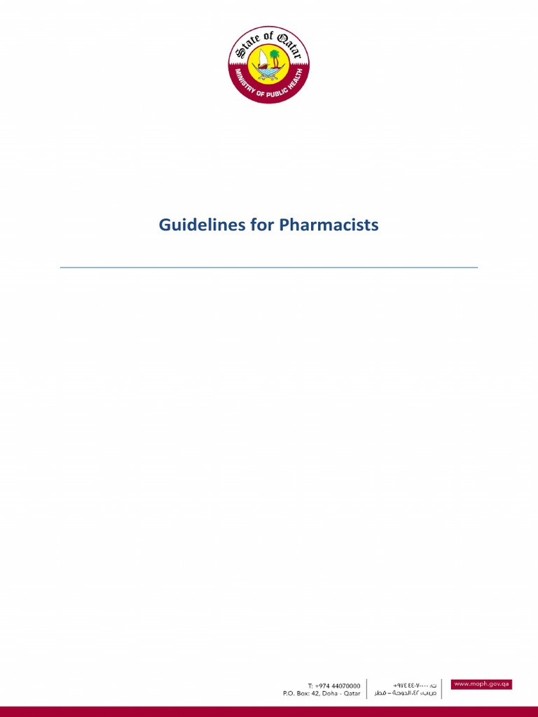 Guidelines For Pharmacists | PDF | Pharmacist | Verification And Validation