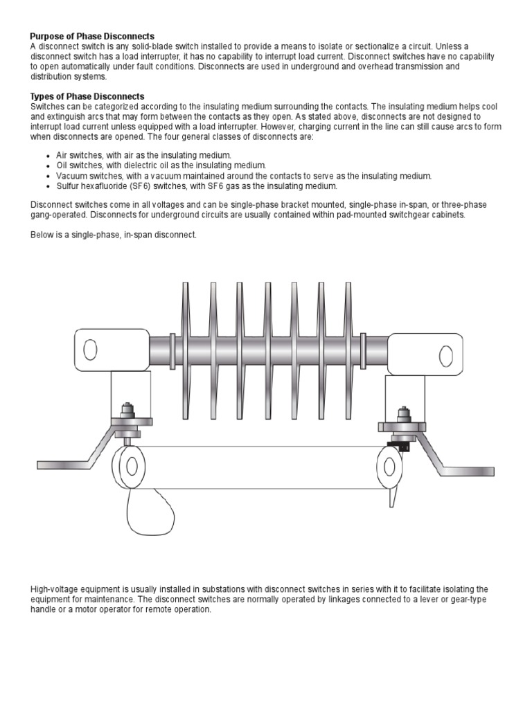 Phase Disconnects | PDF | Switch | Electrical Substation