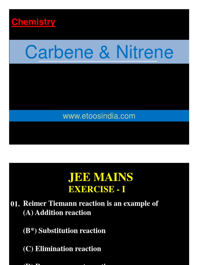 Chemistry: Carbene & Nitrene | PDF | Amine | Chemical Reactions