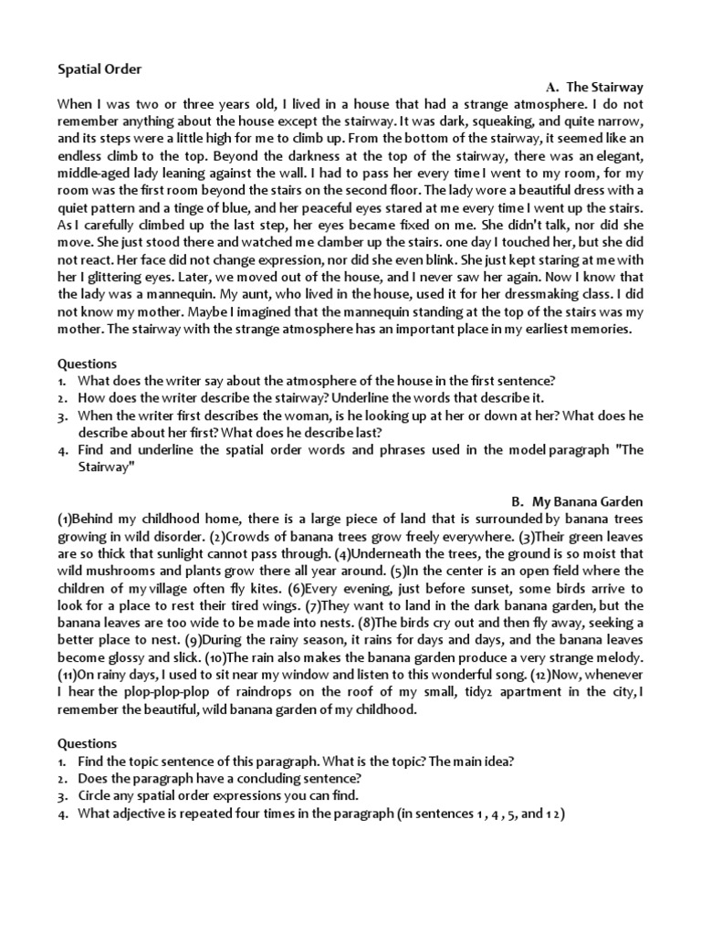 Spatial Order: A. The Stairway | PDF | Stairs